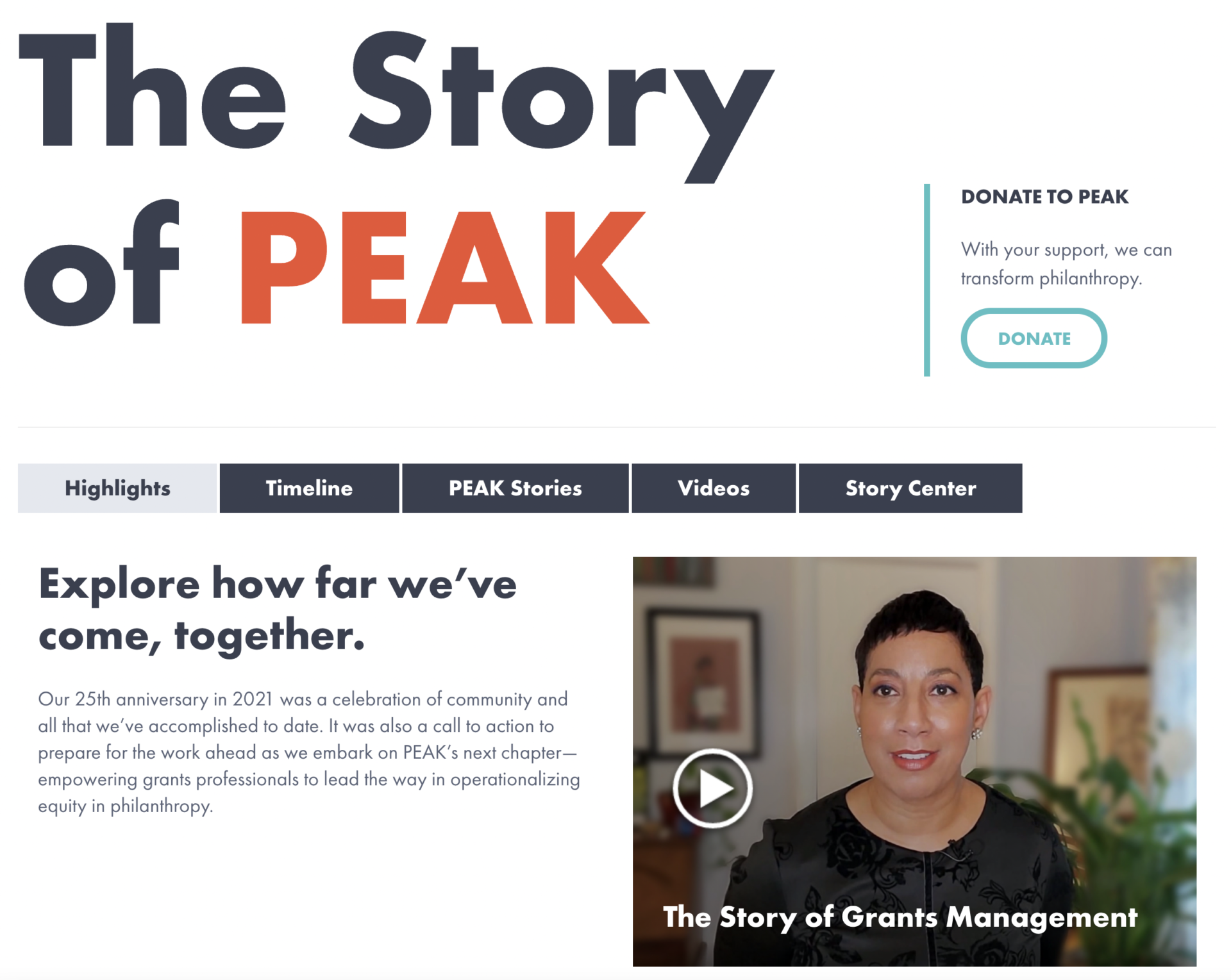 The Story of PEAK